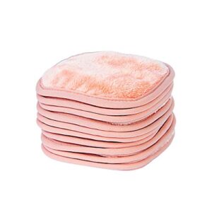 eurow makeup removal cleaning cloth, washable and reusable, 5 by 5 inches, coral, pack of 10