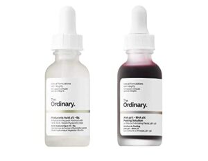 the ordinary peeling solution and hyaluronic face serum! aha 30% + bha 2% peeling solution! hyaluronic acid 2% + b5! help fight visible blemishes and improve the look of skin texture & radiance!