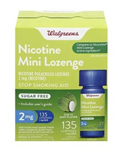 walgreens nicotine 2mg mint mini-lozenges, 135 ea