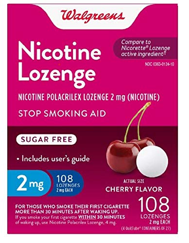 Walgreens Nicotine Lozenges 2mg, Cherry, 108 ea