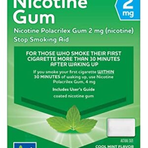 Rite Aid Nicotine Gum, Cool Mint Flavor, 2 mg - 100 Count | Quit Smoking Aid | Nicotine Replacement Gum | Stop Smoking Aids That Work | Chewing Gum to Help You Quit Smoking | Coated Nicotine Gum