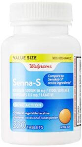 well at walgreens senna-s tablets 220 ea