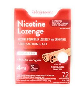 walgreens nicotine lozenge, 4 mg, cinnamon, 72 ea by walgreens