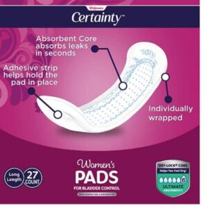 Walgreens Certainty Women's Bladder Control Pads 27.0ea