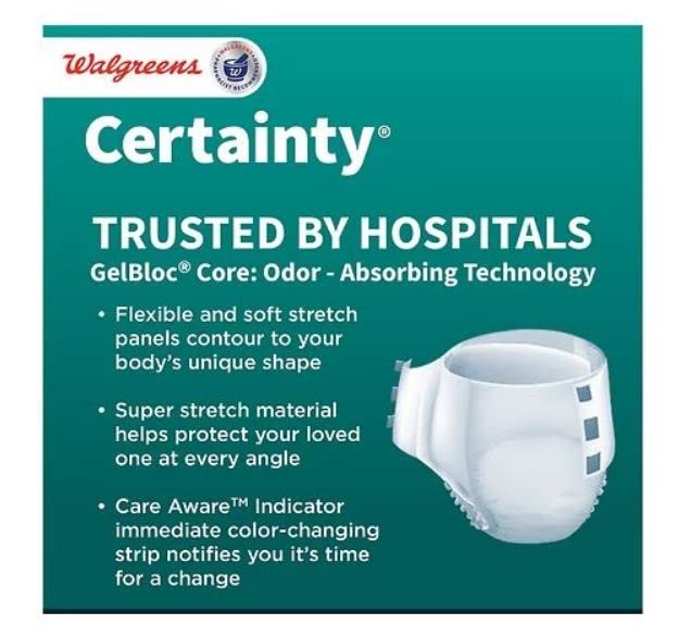 Walgreens Certainty Unisex Adjustable Incontinence Stretch Briefs with Tabs L/XL 28.0ea