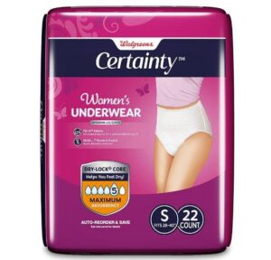 walgreens certainty women’s underwear maximum absorbency small 22.0ea