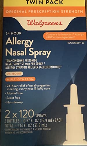 Walgreens 24 Hour Allergy Nasal Spray, Twin Pack, 2X120 Sprays