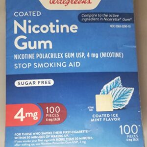 Coated Nicotine Gum 4mg Mint 100 Pieces Sugar Free Stop Smoking Aid