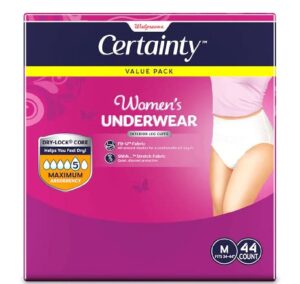 certainty women’s underwear, maximum absorbency medium (44)