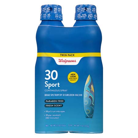 Walgreens Sport Continuous Spray Sunscreen, SPF 30, 2 ea