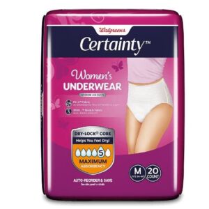 Walgreens Certainty Women's Underwear, Maximum Absorbency Medium 20.0ea