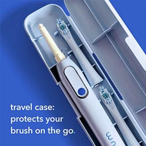 hum by Colgate Smart Battery Toothbrush Kit, Sonic Toothbrush Handle with 2 Refill Heads and Travel Case, Teal, Amazon exclusive