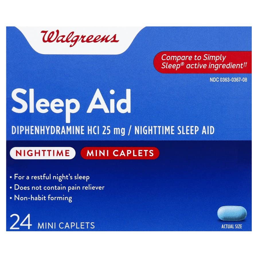 Walgreens Nighttime Sleep Aid Mini-Caplets, 24 Each