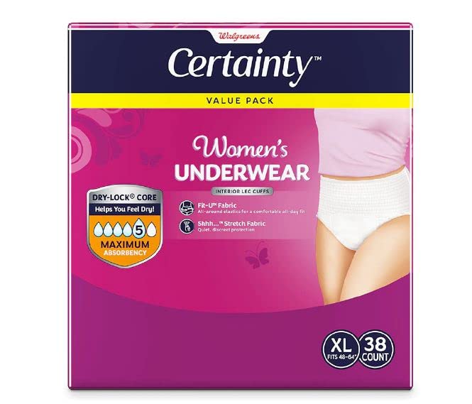 Walgreens Certainty Women's Underwear, Maximum Absorbency X-Large 38.0ea