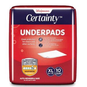 Walgreens Certainty Underpads Maximum Absorbency X-Large 10.0ea