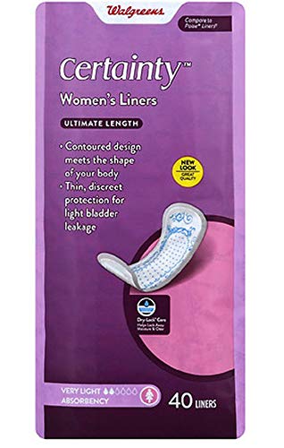 Walgreens Certainty Women's Liners, Very Light Absorbency, Ultimate Length 40 ea (1)