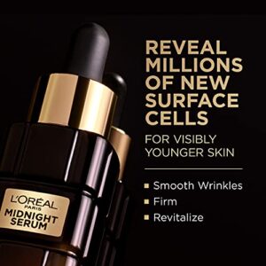 L'Oreal Paris Age Perfect Cell Renewal Midnight Anti-Aging Face Serum with Patented Antioxidant, Smooth Wrinkles, Firm, Revitalize + Eye Cream Sample