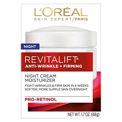 L'Oreal Paris Skincare Revitalift Anti-Aging Night Cream, Face Moisturizer with Pro-Retinol and Centella Asiatica, Paraben Free, Non-Comedogenic, Suitable for Sensitive Skin, 1.7 oz.