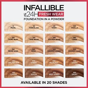 L'Oreal Paris Infallible Fresh Wear Foundation in a Powder, Up to 24 Hour Wear, 120 Vanilla