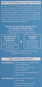 L'Oreal Paris Skincare Hydra Genius Daily Liquid Care Oil-Free Face Moisturizer for Normal to Dry Skin, Hyaluronic Acid Moisturizer for Face with Aloe Water and Hyaluronic Acid, 3.04 fl. oz.