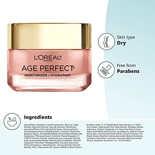 L’Oreal Paris Skincare Age Perfect Rosy Tone Face Moisturizer for Visibly Younger Looking Skin, Anti-Aging Day Cream, 1.7 oz, Packaging May Vary