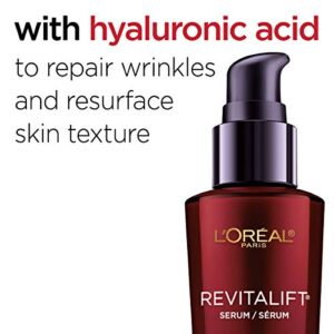 L'Oreal Paris Skincare Revitalift Triple Power Concentrated Face Serum Treatment with Hyaluronic Acid and Pro-Xylane, Hyaluronic Acid Serum, Anti-Aging Facial Serum to Repair Wrinkles, 1 oz