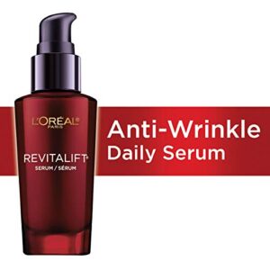 L'Oreal Paris Skincare Revitalift Triple Power Concentrated Face Serum Treatment with Hyaluronic Acid and Pro-Xylane, Hyaluronic Acid Serum, Anti-Aging Facial Serum to Repair Wrinkles, 1 oz