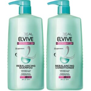 l’oreal paris elvive extraordinary clay rebalancing shampoo and conditioner set (set of 2)