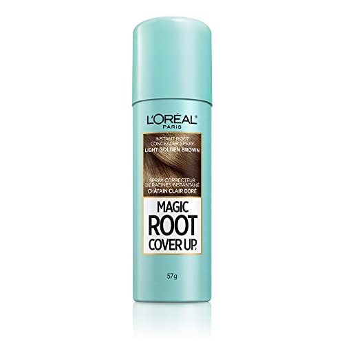 L'Oreal Paris Magic Root Cover Up Gray Concealer Spray Light Golden Brown 2 oz.(Packaging May Vary)