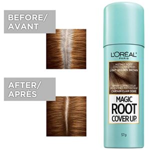 L'Oreal Paris Magic Root Cover Up Gray Concealer Spray Light Golden Brown 2 oz.(Packaging May Vary)