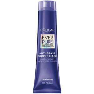 L'Oreal Paris EverPure Ultra Pigmented Anti Brass Purple Rinse-Out Mask for Bleached, Blonde or Highlighted Hair, 3 Ounce