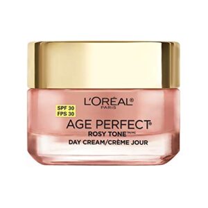 l’oreal paris skincare age perfect rosy tone face moisturizer with spf 30, lha and imperial peony, anti-aging day cream for face, non-greasy, 1.7 oz