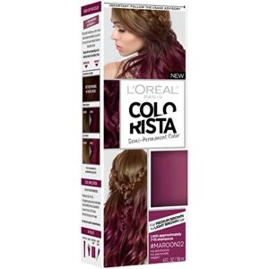 L'Oreal Paris Colorista Semi-Permanent Hair Color for Brunette Hair, Maroon