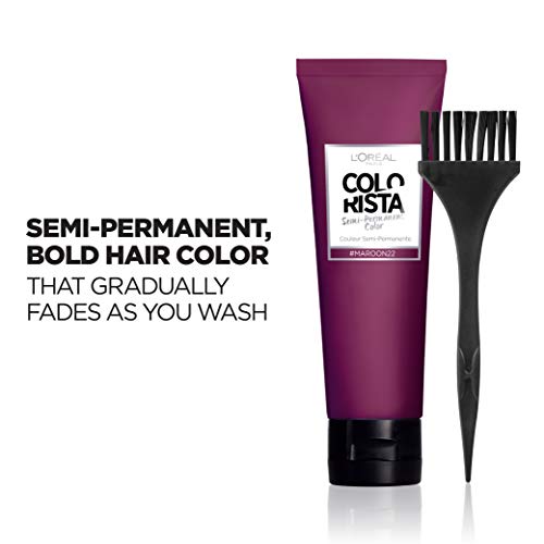 L'Oreal Paris Colorista Semi-Permanent Hair Color for Brunette Hair, Maroon