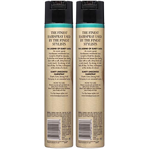 L'Oreal Paris Hair Care Elnett Satin Extra Strong Hold Hairspray, Unscented, 11 Ounce (Pack of 2)