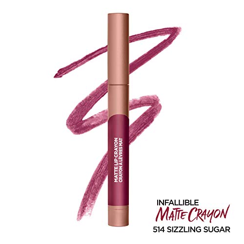 L'Oreal Paris Infallible Matte Lip Crayon, Sizzling Sugar (Packaging May Vary)