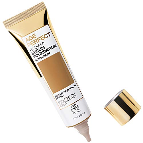 L'Oreal Paris Age Perfect Radiant Serum Foundation with SPF 50, Soft Sable, 1 Ounce