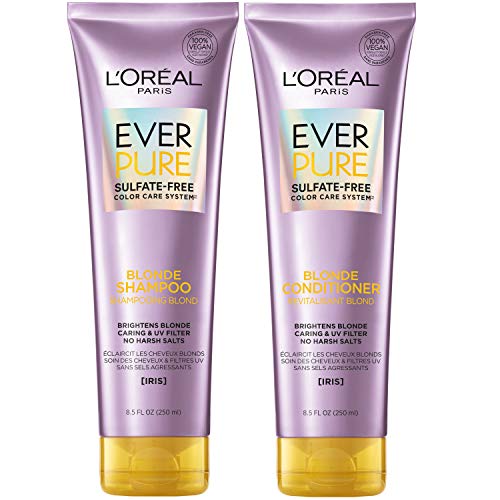 L'Oreal Paris EverPure Blonde Sulfate Free Shampoo and Conditioner for Blonde Hair, 8.5 Ounce (Set of 2)