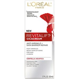 l’oréal paris revitalift cicacream anti-wrinkle + skin barrier repair, 1.7 fl oz -pack of 2