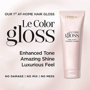 L'Oreal Paris Le Color Gloss One Step In-Shower Toning Hair Gloss, Neutralizes Brass, Conditions & Boosts Shine, Silver, 4 Ounce