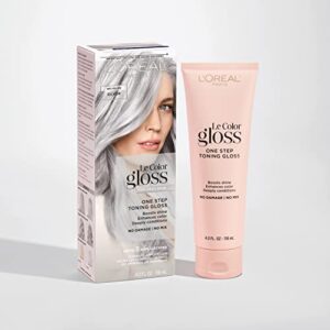 L'Oreal Paris Le Color Gloss One Step In-Shower Toning Hair Gloss, Neutralizes Brass, Conditions & Boosts Shine, Silver, 4 Ounce