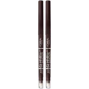 l’oreal paris makeup infallible never fail original mechanical pencil eyeliner with built in sharpener, black brown, 2 count