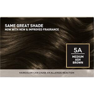 L'Oreal Paris Superior Preference Fade-Defying + Shine Permanent Hair Color, 5A Medium Ash Brown, Pack of 2, Hair Dye