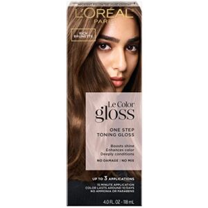 l’oreal paris le color one step toning hair gloss, rich brunette, 4 ounce