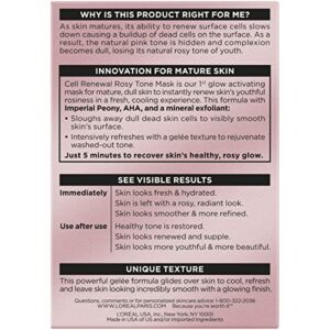 L'Oreal Paris Skincare Age Perfect Rosy Tone Face Mask With Aha and imperial peony for Rosy, Radiant Skin, 1.7 Oz