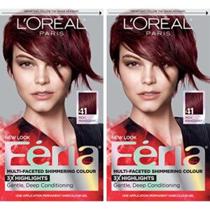 l’oreal paris feria multi-faceted shimmering permanent hair color, 41 crushed garnet, pack of 2 hair dye