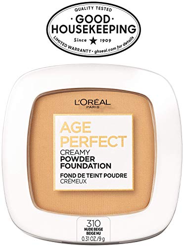 L'Oreal Paris Age Perfect Creamy Powder Foundation Compact, 310 Nude Beige, 0.31 Ounce