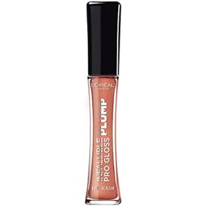 l’oreal paris infallible pro gloss plump lip gloss with hyaluronic acid, long lasting plumping shine, lips look instantly fuller and more plump, lucid glow, 0.21 fl. oz.