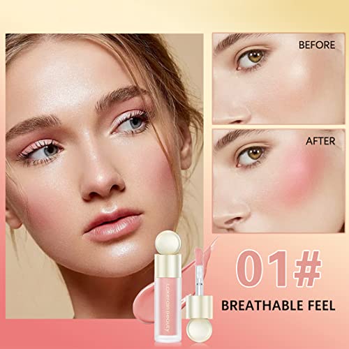 Liquid Blush, Face Cream Blush Makeup Weightless, Long-Lasting, Natural-Looking, Skin Tint Blush Makeup for Soft, Healthy Flush (#01BLISS)