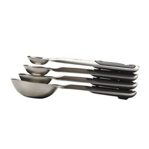 oxo good grips 4 piece stainless steel measuring spoons with magnetic snaps